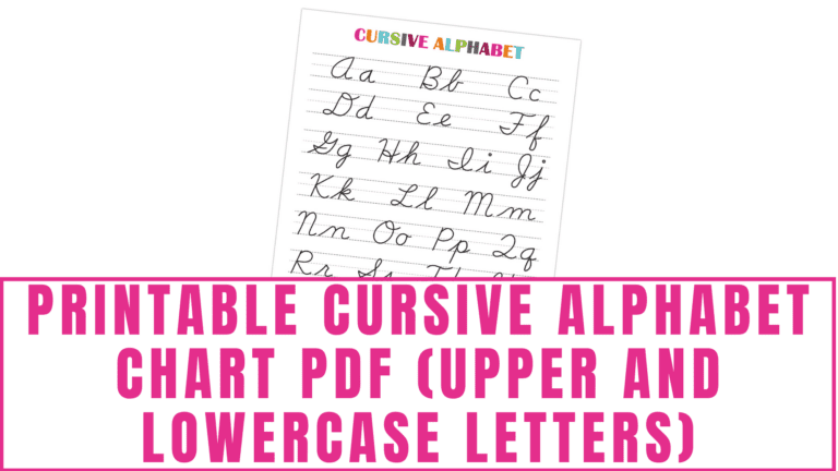 Printable Cursive Alphabet Chart PDF (Upper and Lowercase Letters)