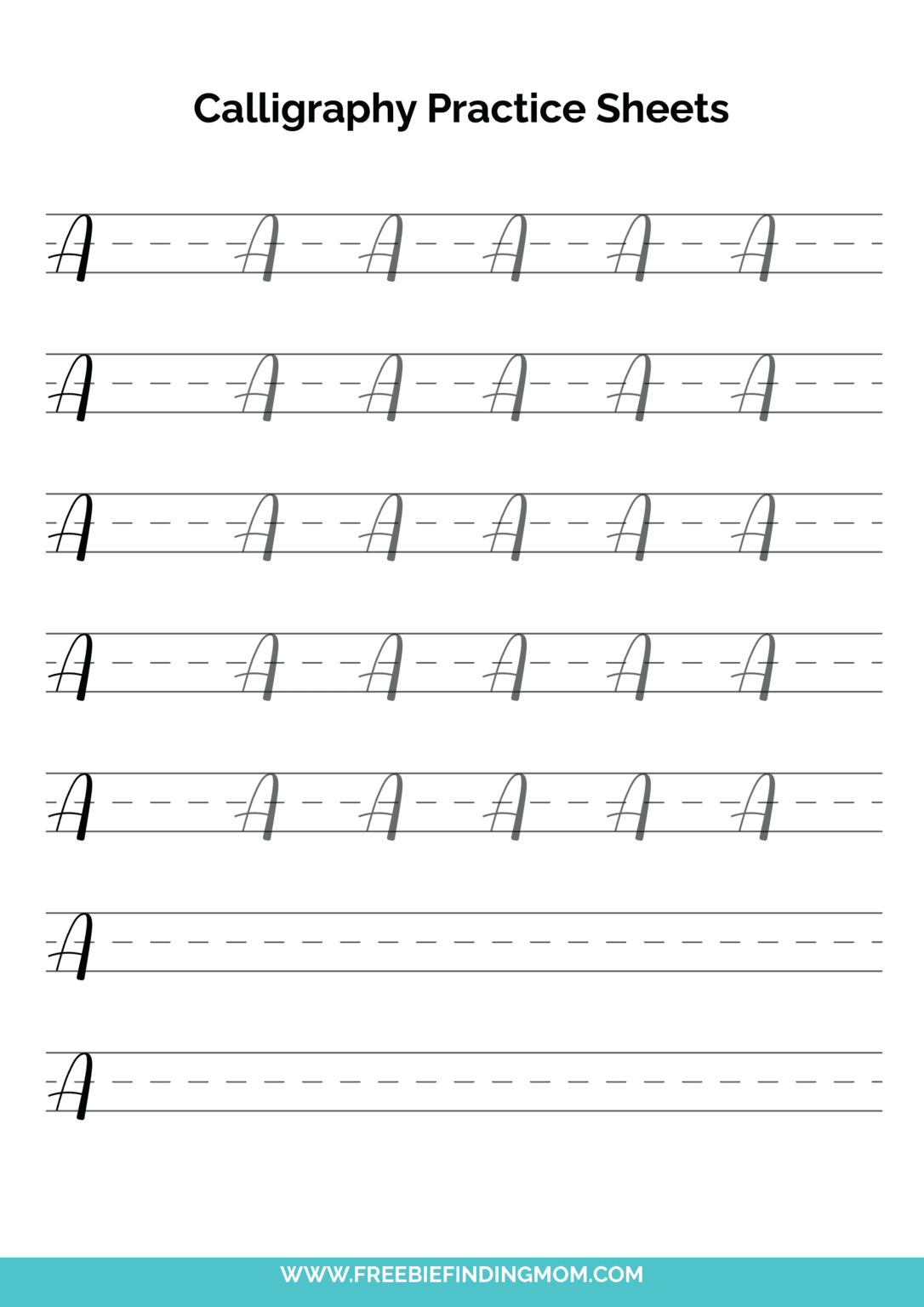 Cursive Calligraphy Alphabet Letter Printables