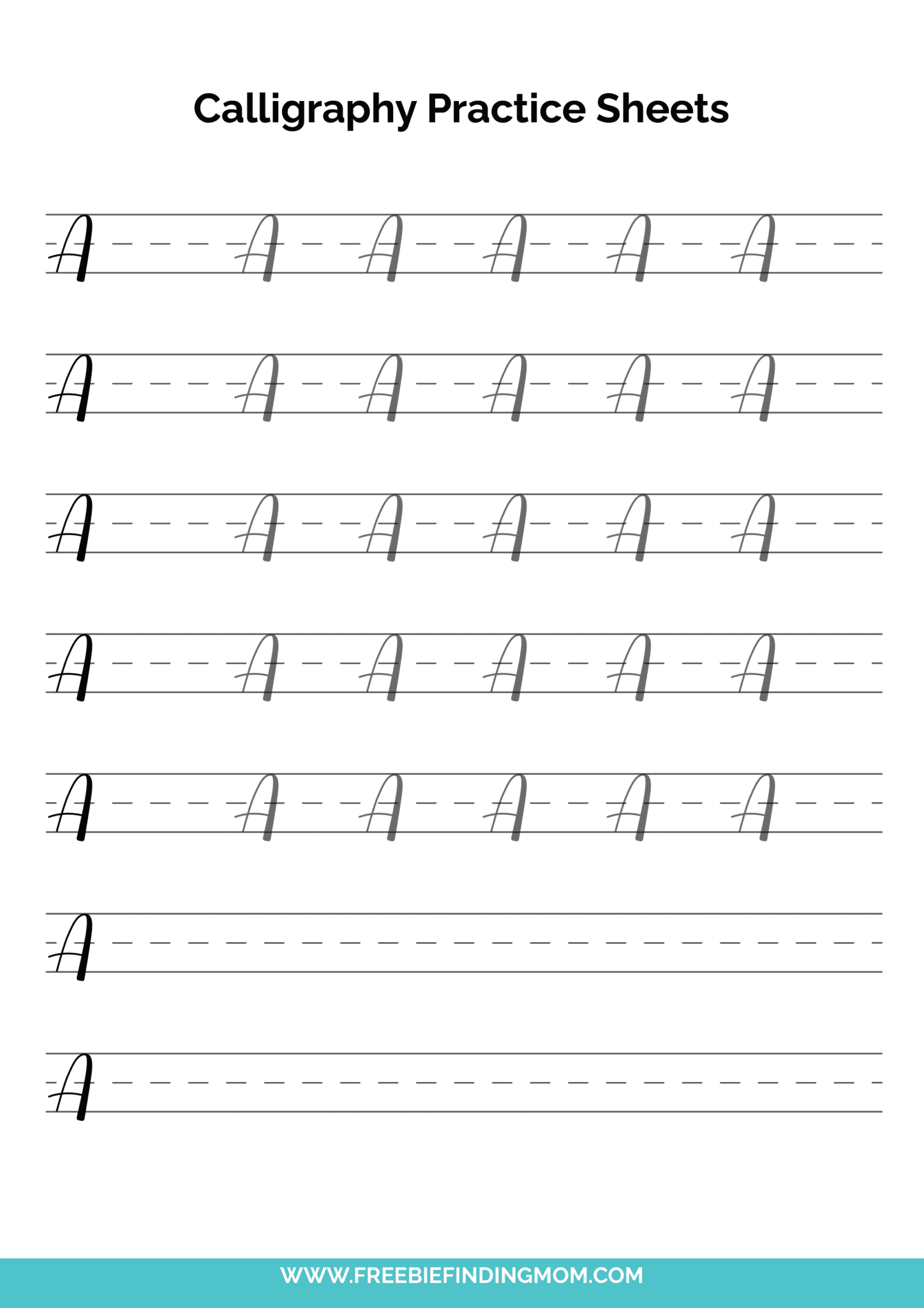 Cursive Calligraphy Alphabet Letter Printables