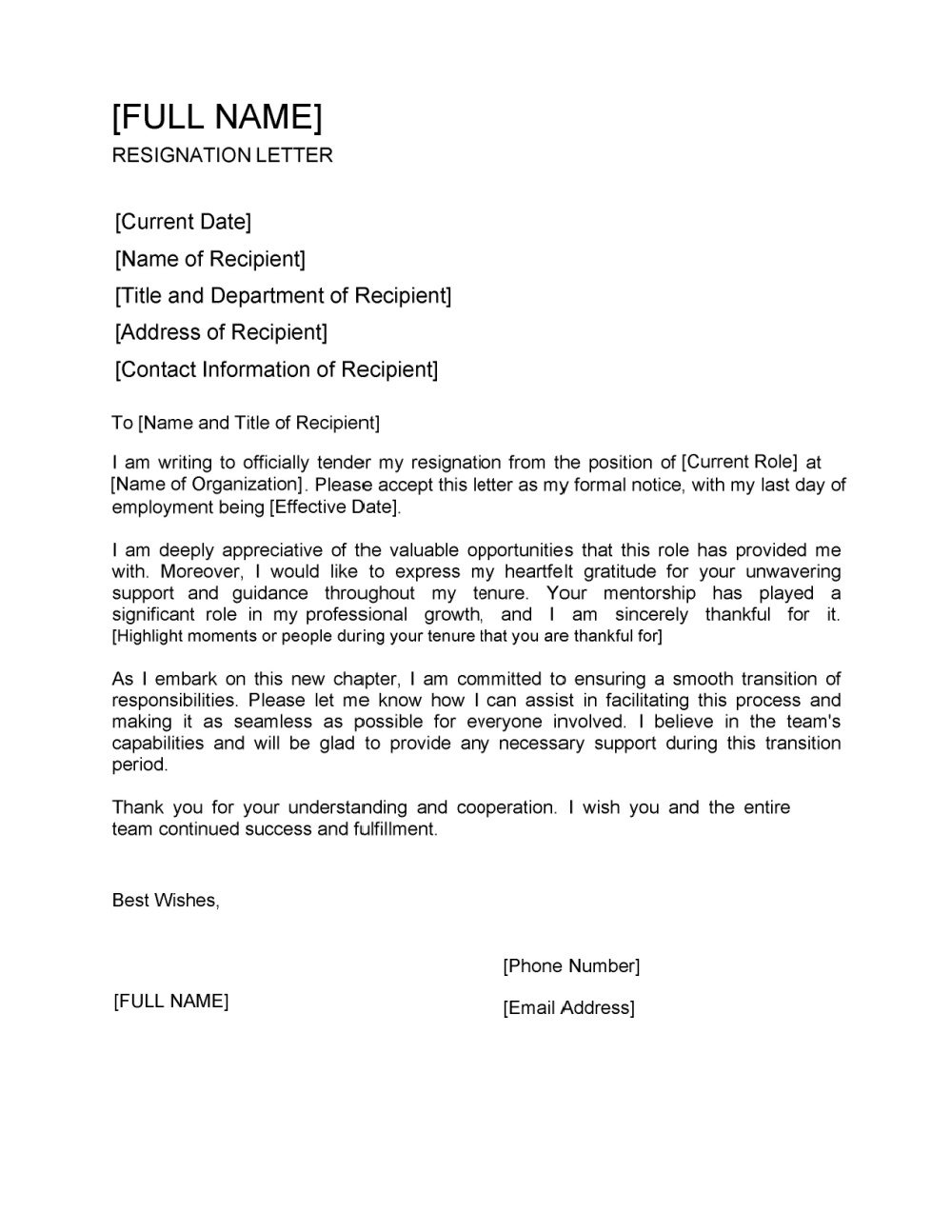 How to Write a Resignation Letter for Work (and Example)