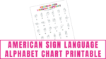American Sign Language Alphabet Chart Printable