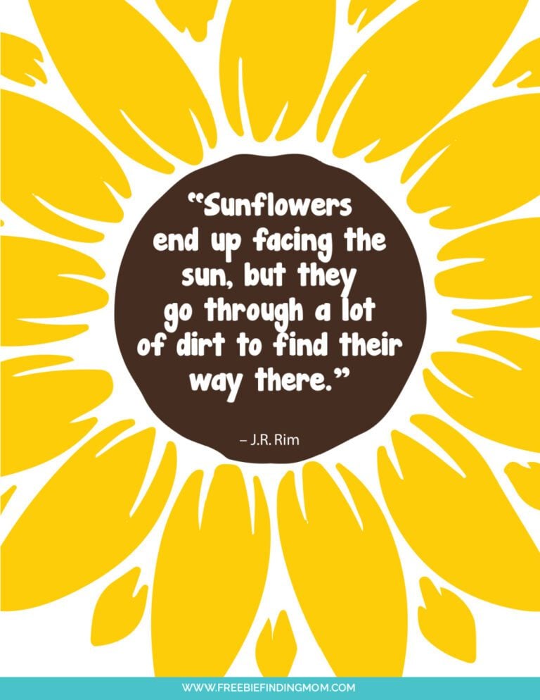 Free Printable Inspirational Quotes About Sunflowers