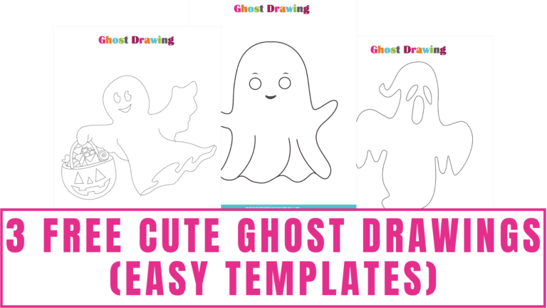 3 Free Cute Ghost Drawings (Easy Templates)