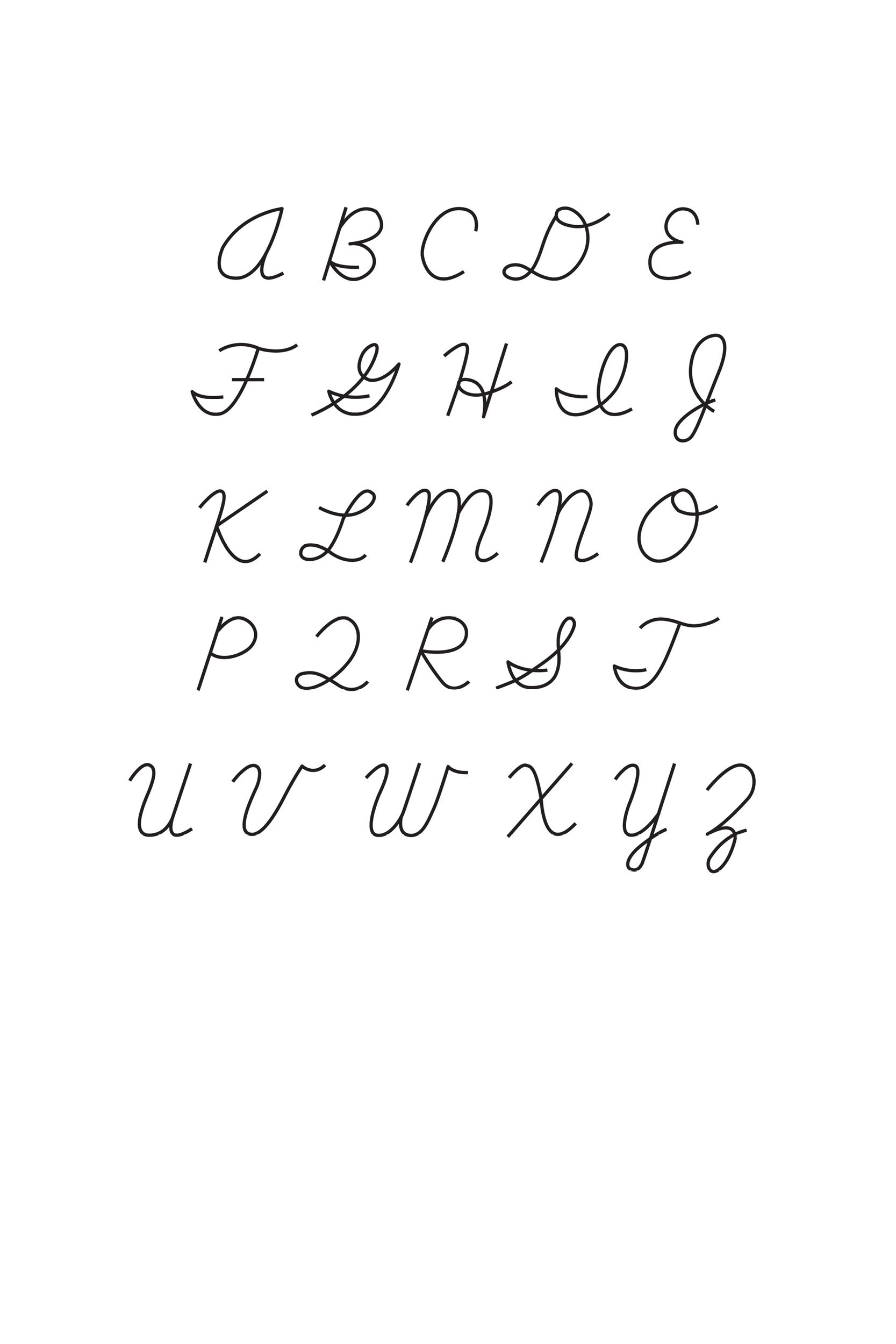 Writing with Cursive Alphabet Printable Letters