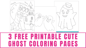 3 Free Printable Cute Ghost Coloring Pages