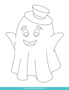 3 Free Printable Cute Ghost Coloring Pages