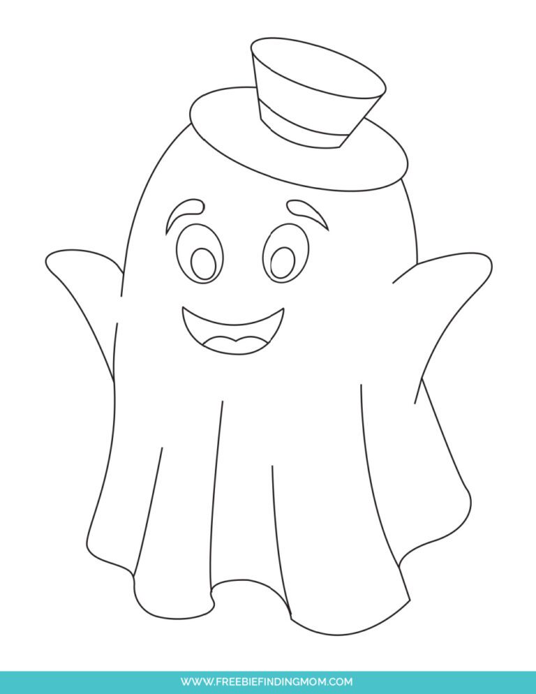 3 Free Printable Cute Ghost Coloring Pages