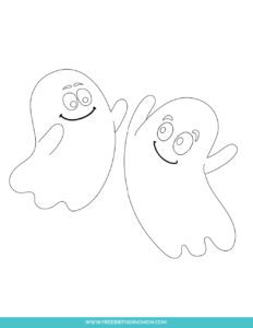 3 Free Printable Cute Ghost Coloring Pages