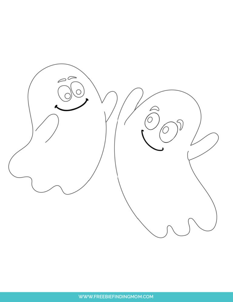 3 Free Printable Cute Ghost Coloring Pages