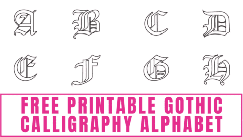 Free Printable Alphabet Letters: Calligraphy Fonts
