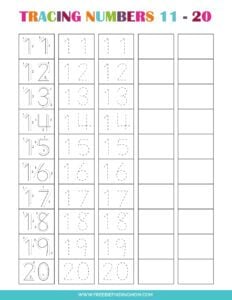 Printable Tracing Numbers: Worksheets for Kindergarten