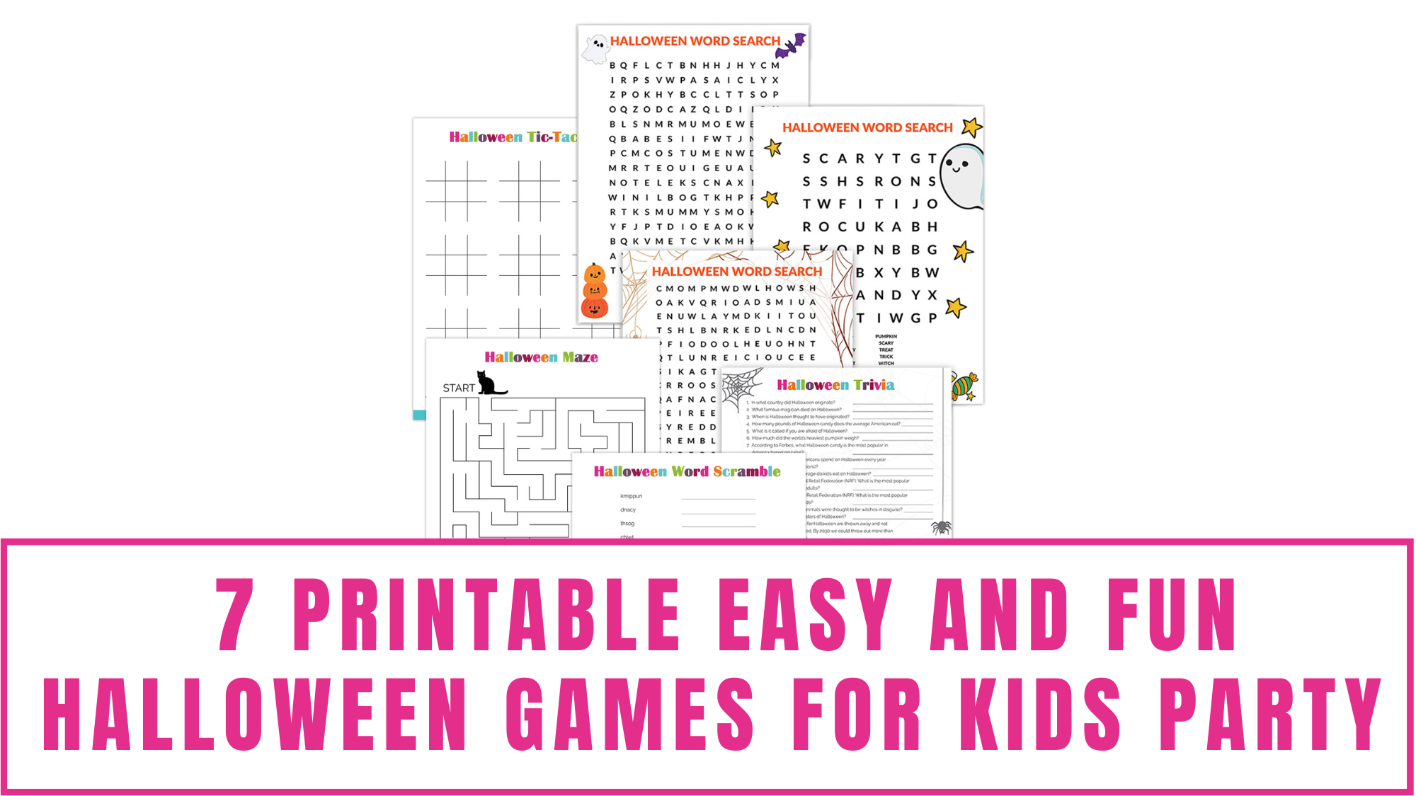 Printable Halloween Games for Kids Party