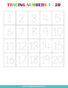 Printable Tracing Numbers: Worksheets for Kindergarten