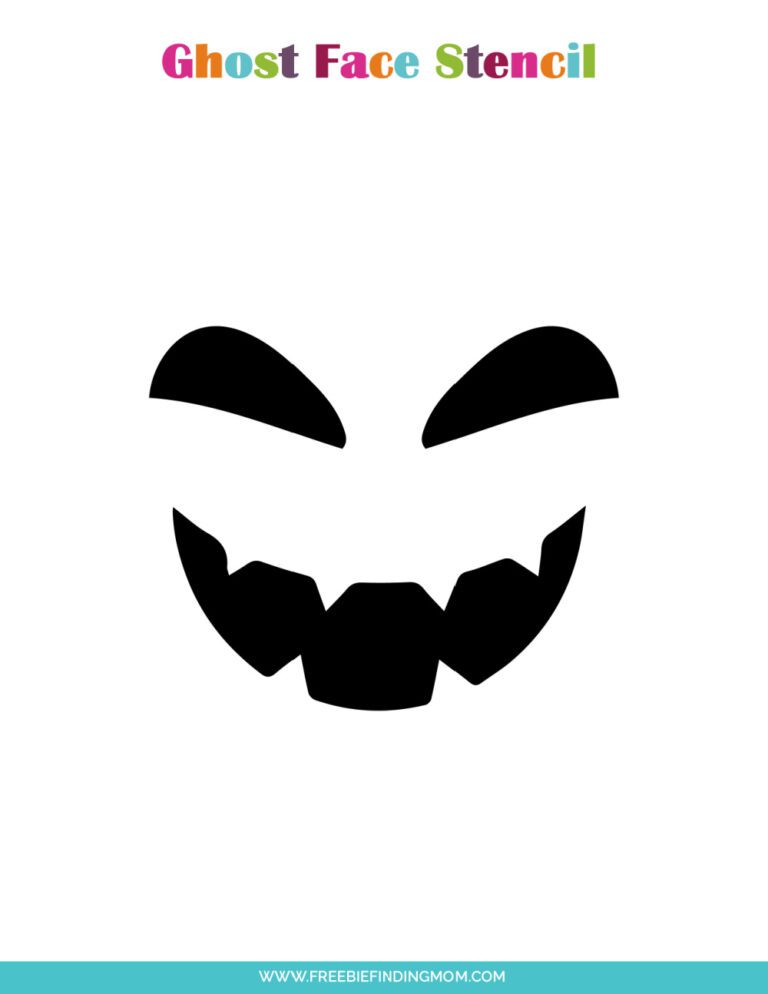 Free Downloadable Stencils: Ghost Face Pumpkin for Carving