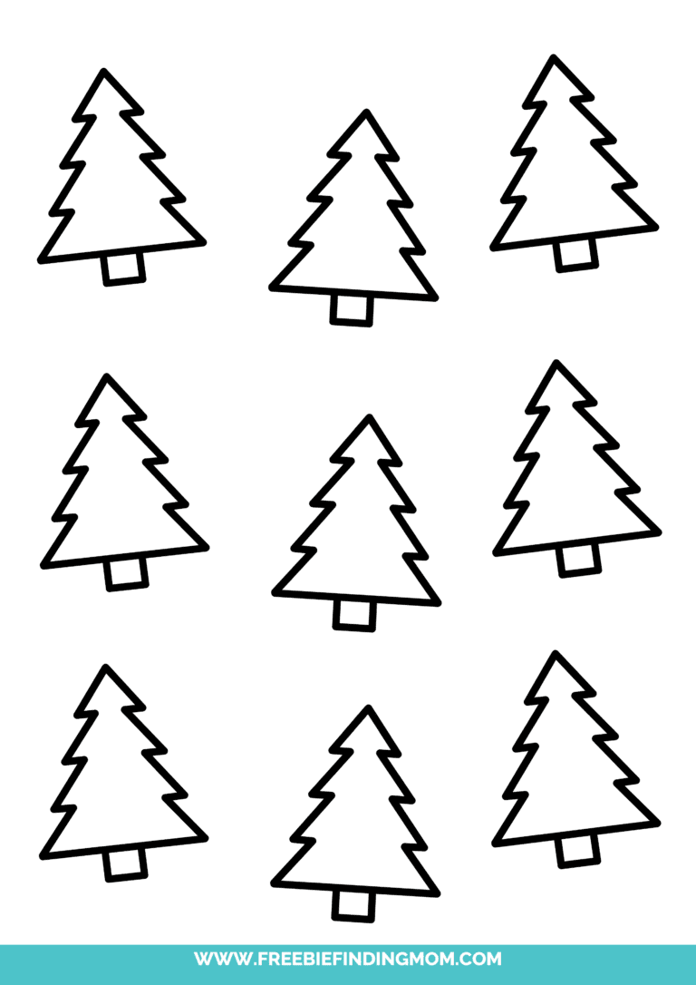 6 Free Christmas Tree Stencils (Printable PDFs)