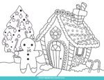 Free Christmas Coloring Sheets Printable PDF: Gingerbread House