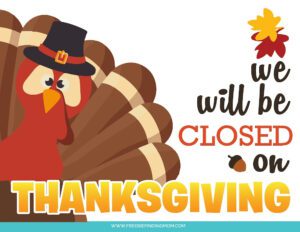 Free Printable Thanksgiving Closed Sign Templates