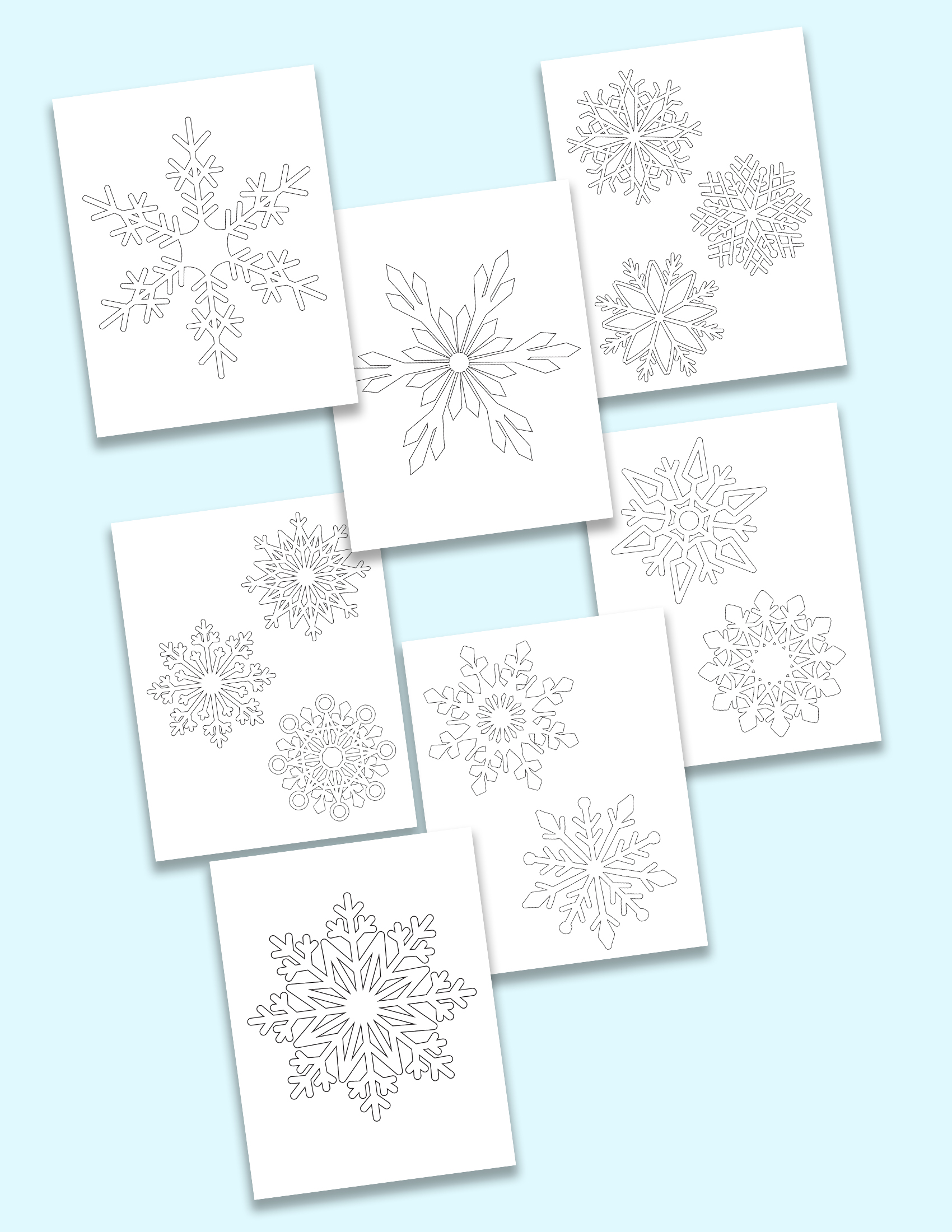 8 Free Snowflake Stencils (Printable PDFs)