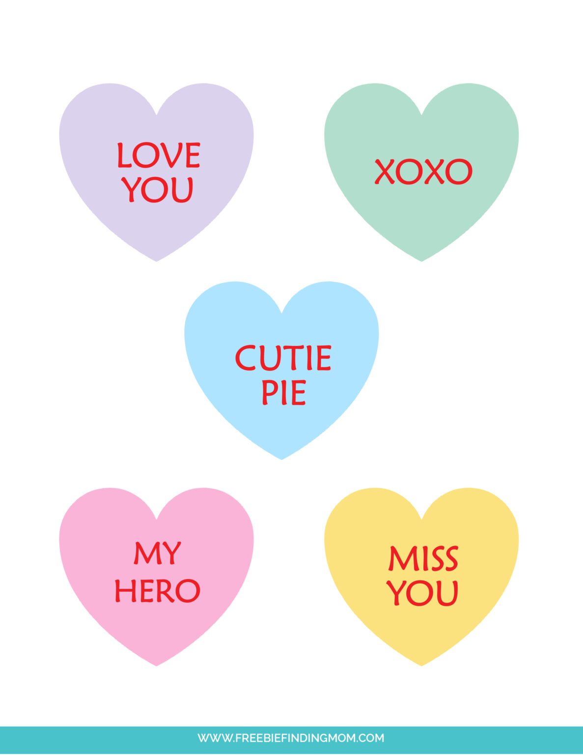 Free Printable Original Conversation Hearts Sayings