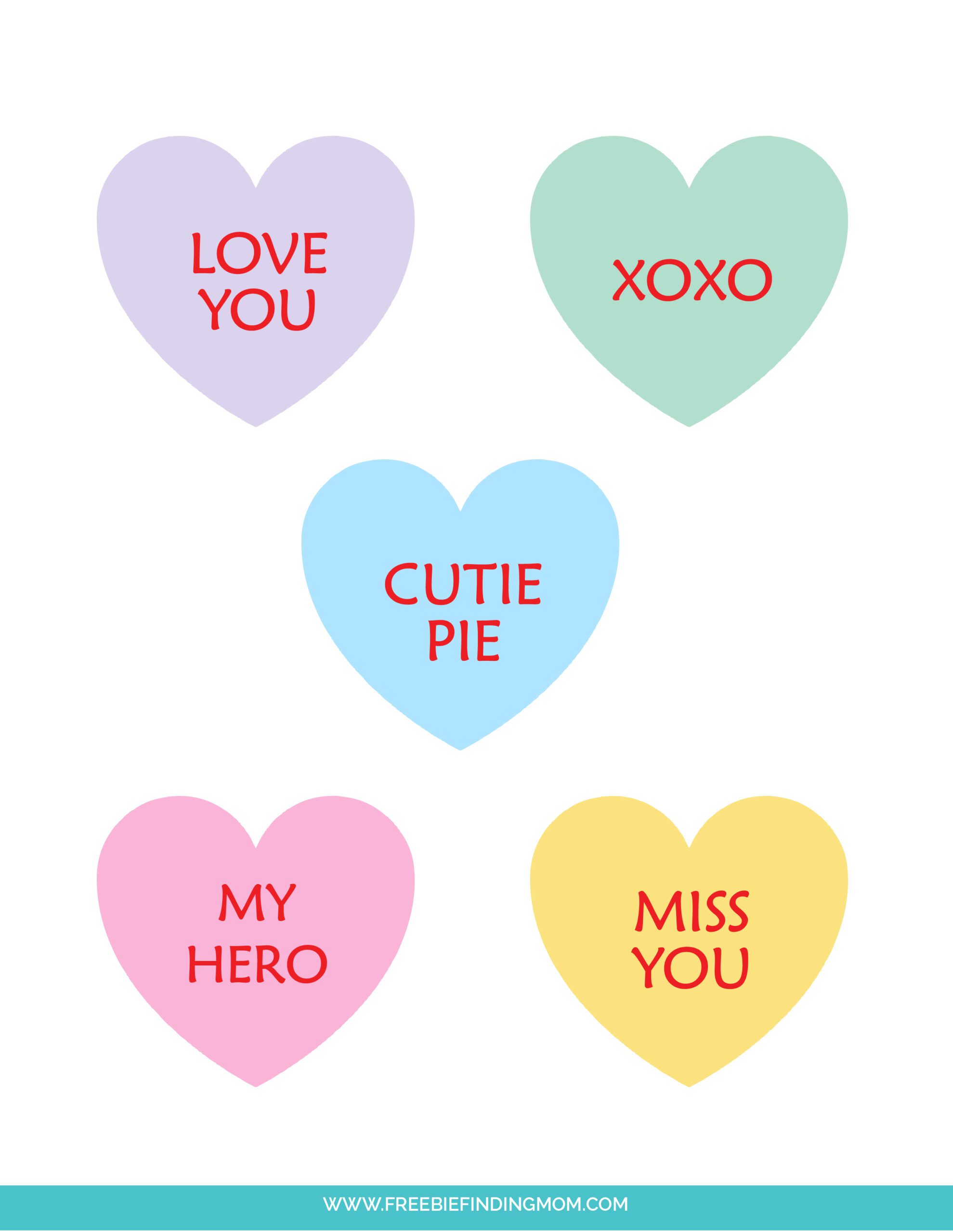 Free Printable Original Conversation Hearts Sayings