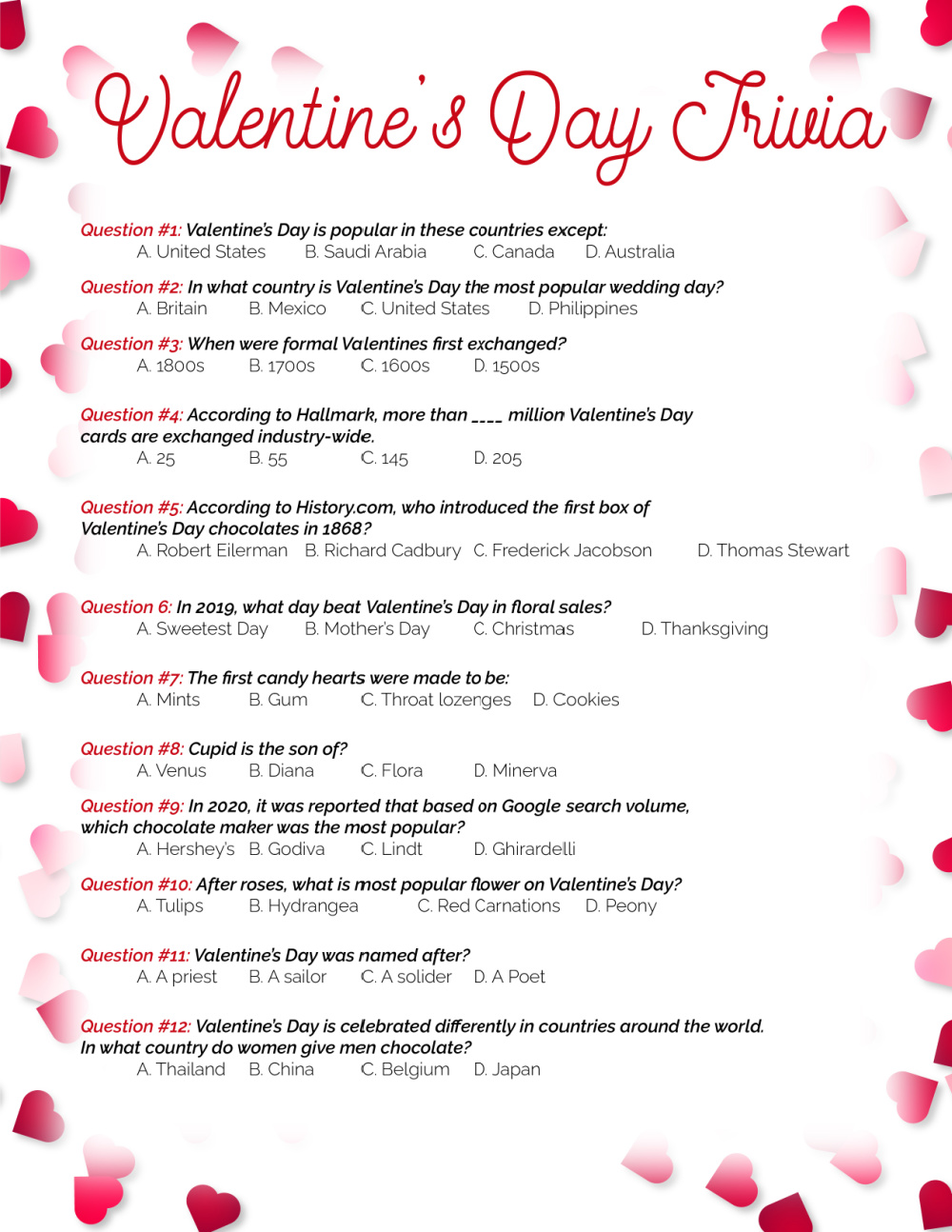 Printable Valentine’s Day Games for Kids
