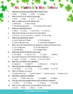 St. Patricks Day Crafts Printable: Trivia Questions and Answers