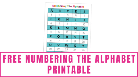 Free Numbering the Alphabet Printable