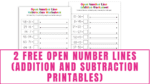 Free Open Number Lines: Addition and Subtraction Printables