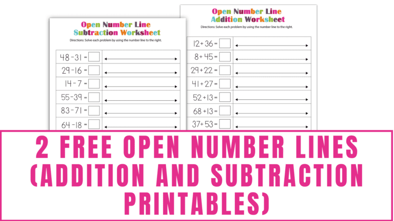Free Open Number Lines: Addition and Subtraction Printables