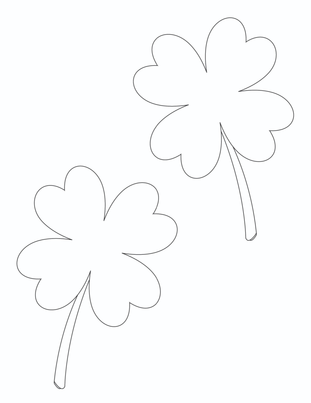 3 Free Printable Four Leaf Clover Outlines