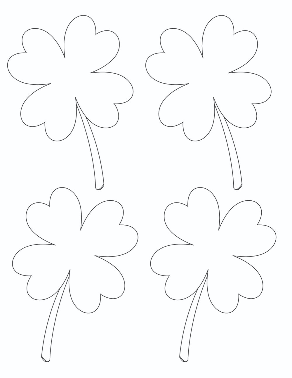 3 Free Printable Four Leaf Clover Outlines