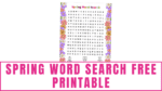 Spring Word Search Free Printable