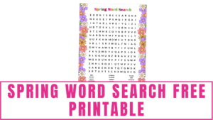 Spring Word Search Free Printable
