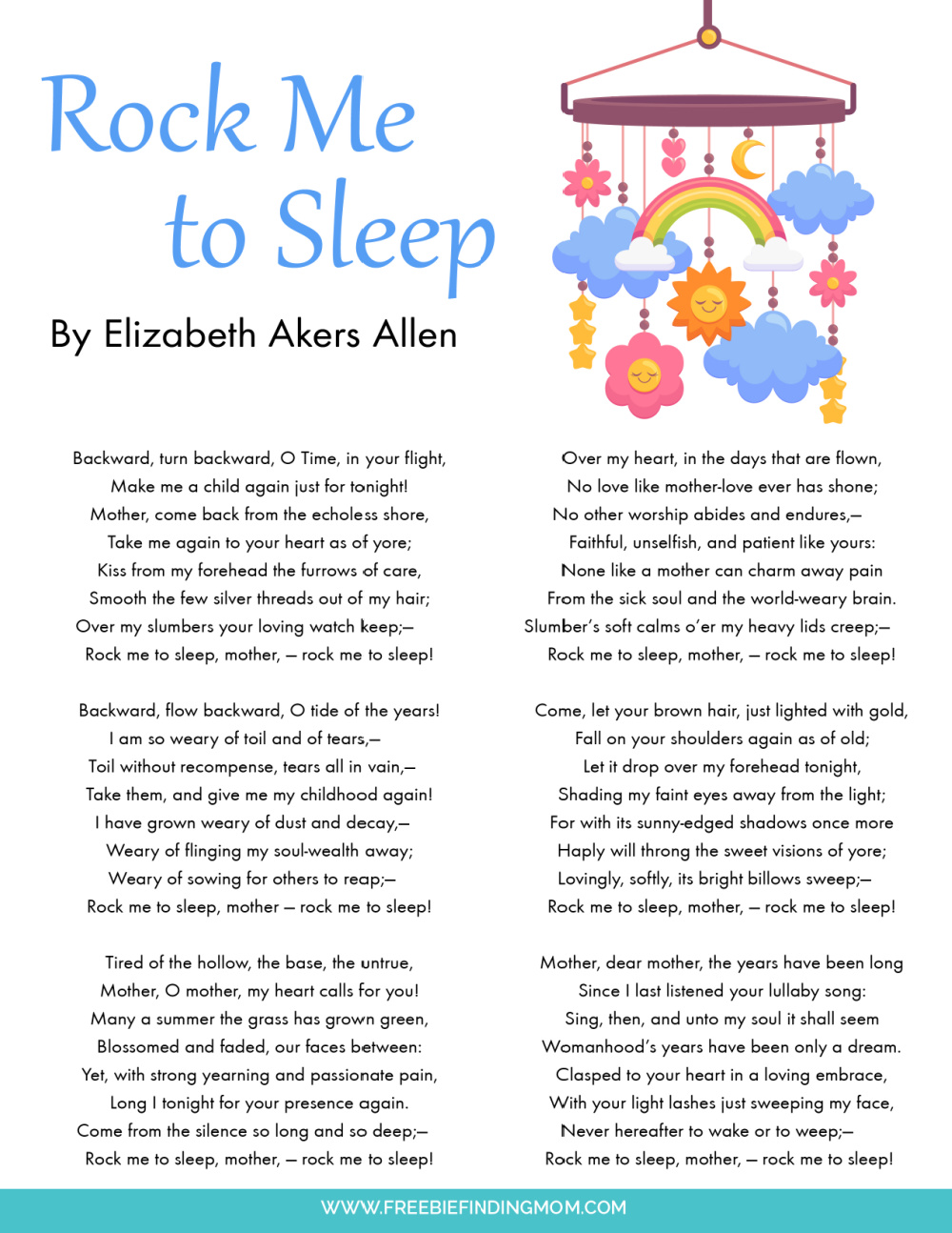 3 Free Printable Short Poems for Moms