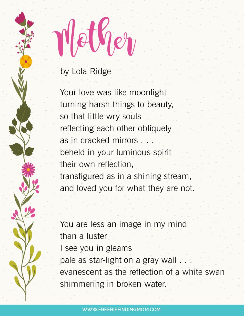 3 Free Printable Short Poems for Moms