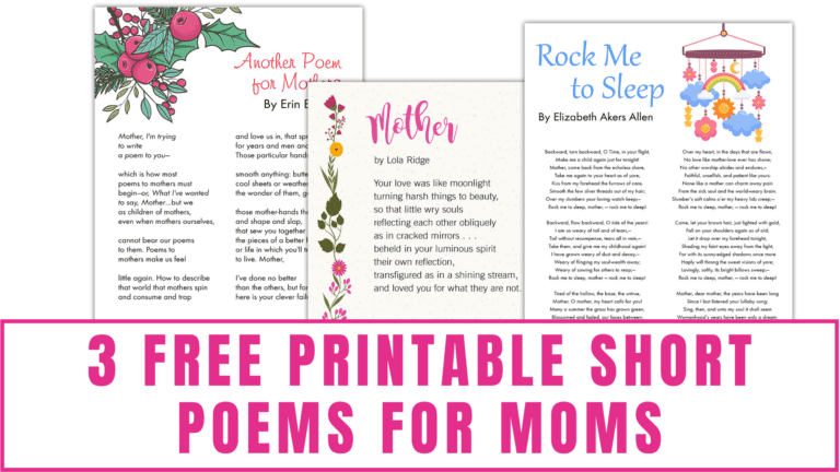 3 Free Printable Short Poems for Moms