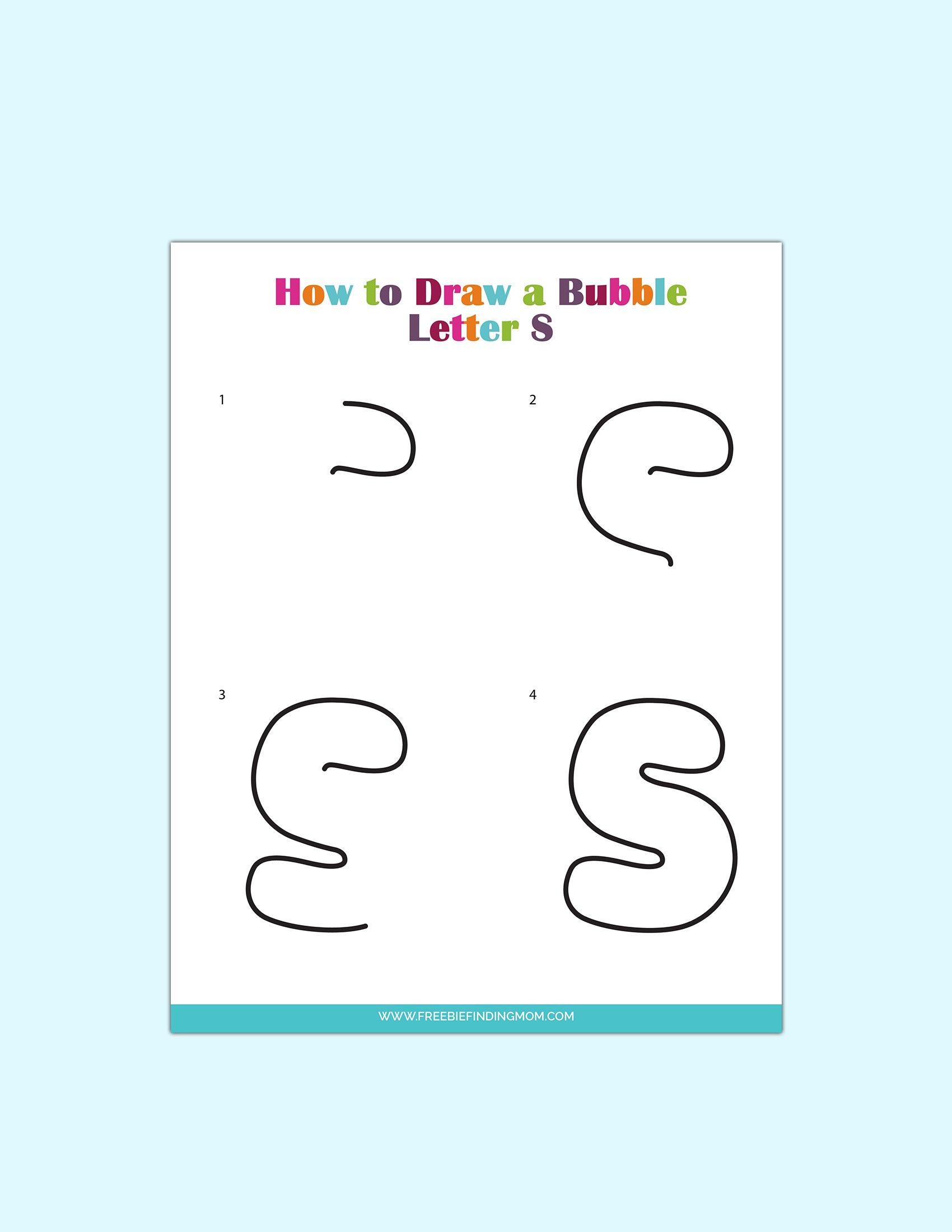 How to Draw Bubble Letter S