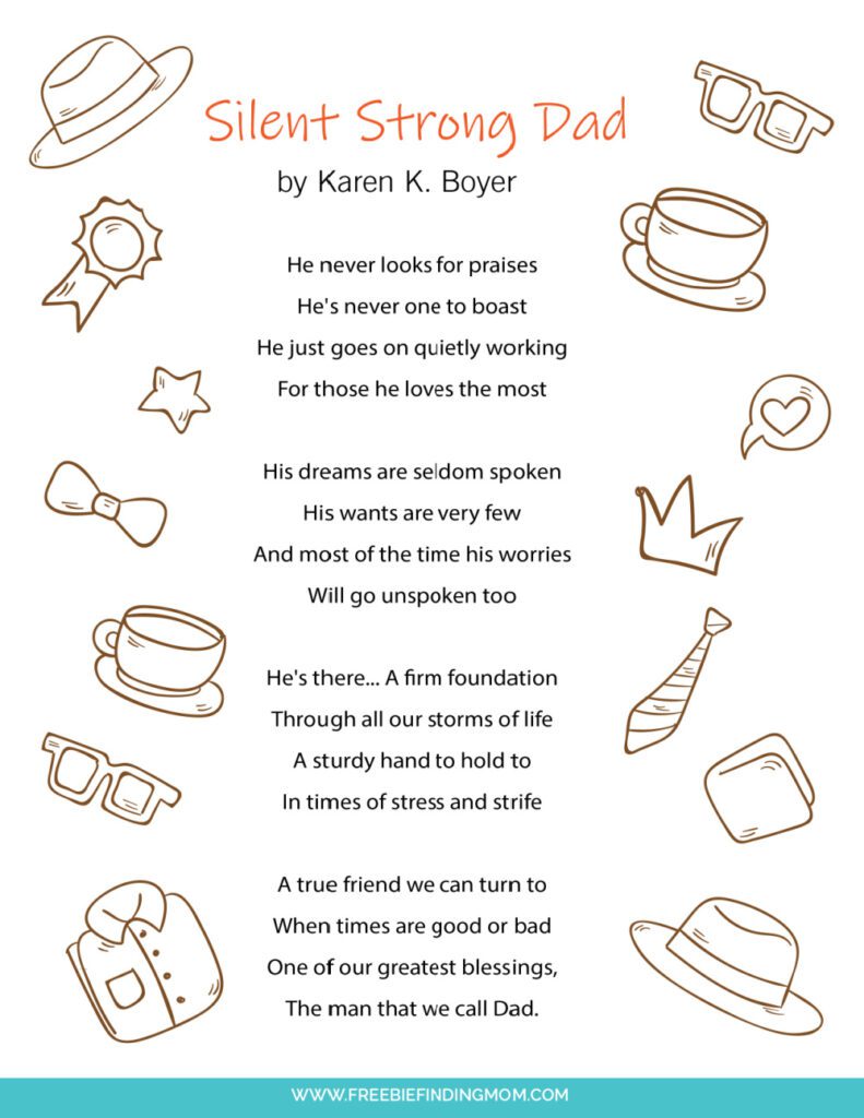 3 Free Printable Poems About Dads