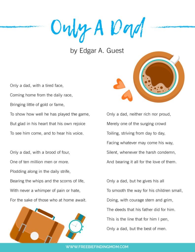 3 Free Printable Poems About Dads