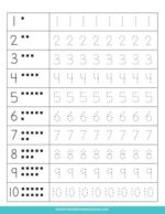 Printable Tracing Numbers Worksheets 1 to 20