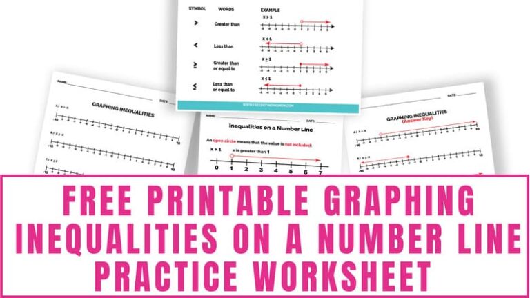 3 Free Negative Number Line PDFs + Worksheets - Freebie Finding Mom