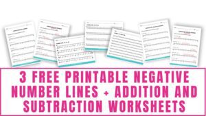 3 Free Negative Number Line PDFs + Worksheets - Freebie Finding Mom