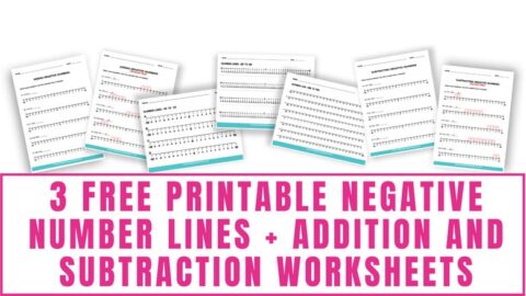 3 Free Negative Number Line PDFs + Worksheets - Freebie Finding Mom