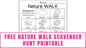 Free Nature Walk Scavenger Hunt Printable