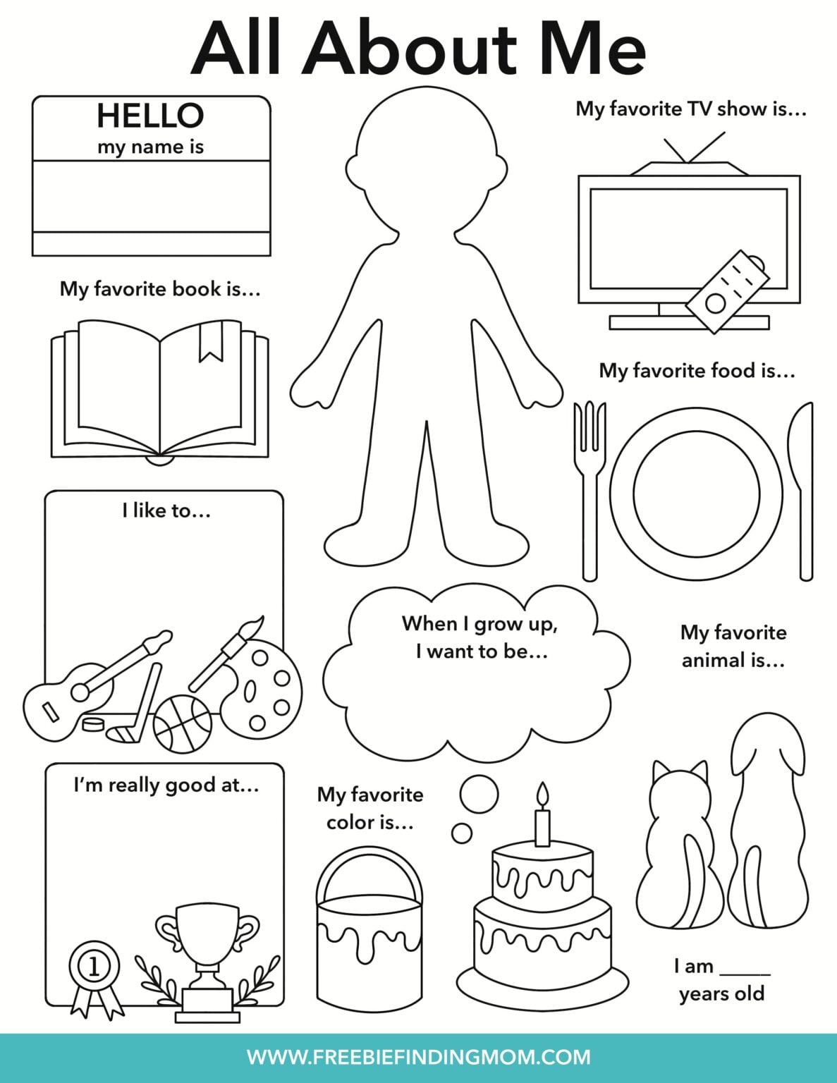 Free All About Me Worksheet