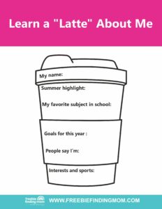 Free All About Me Templates: Learn a Latte About Me